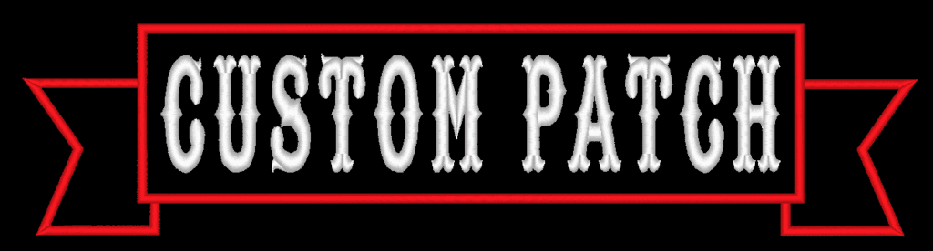CUSTOM EMBROIDERED LARGE STRAIGHT RIBBON STYLE ROCKER | Arizona Biker ...